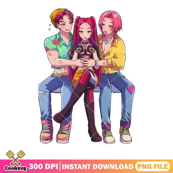 Teenager selfie kpop huntrix png, miromabby png, kpop demon hunters pn ...