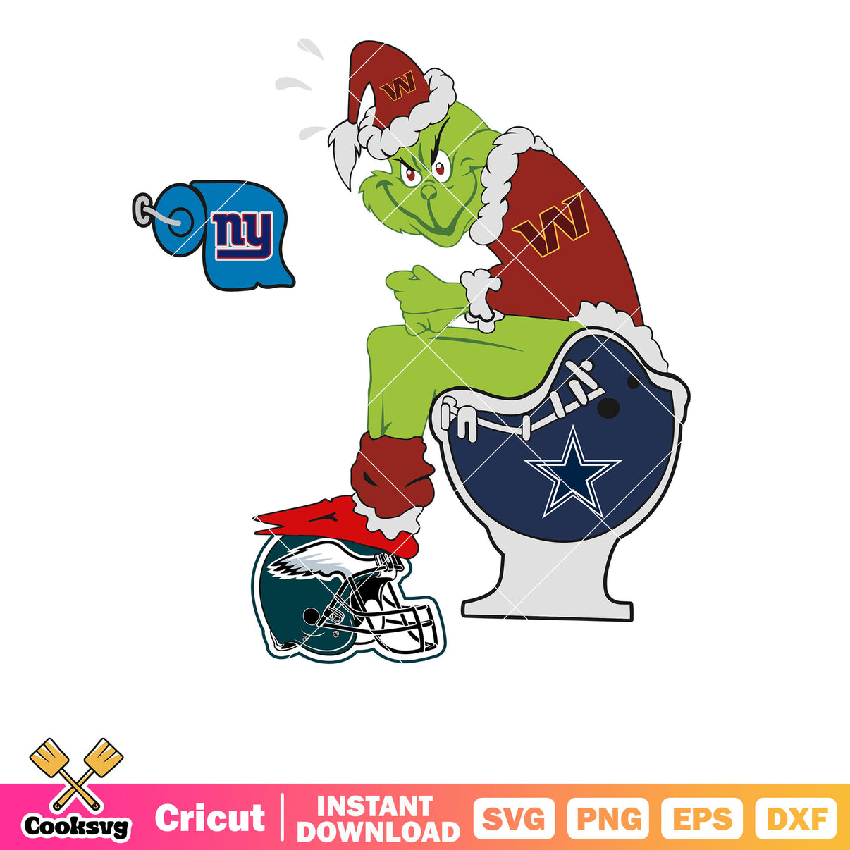 The Grinch Washington Commanders Dallas Cowboys svg, grinch dallas cow ...