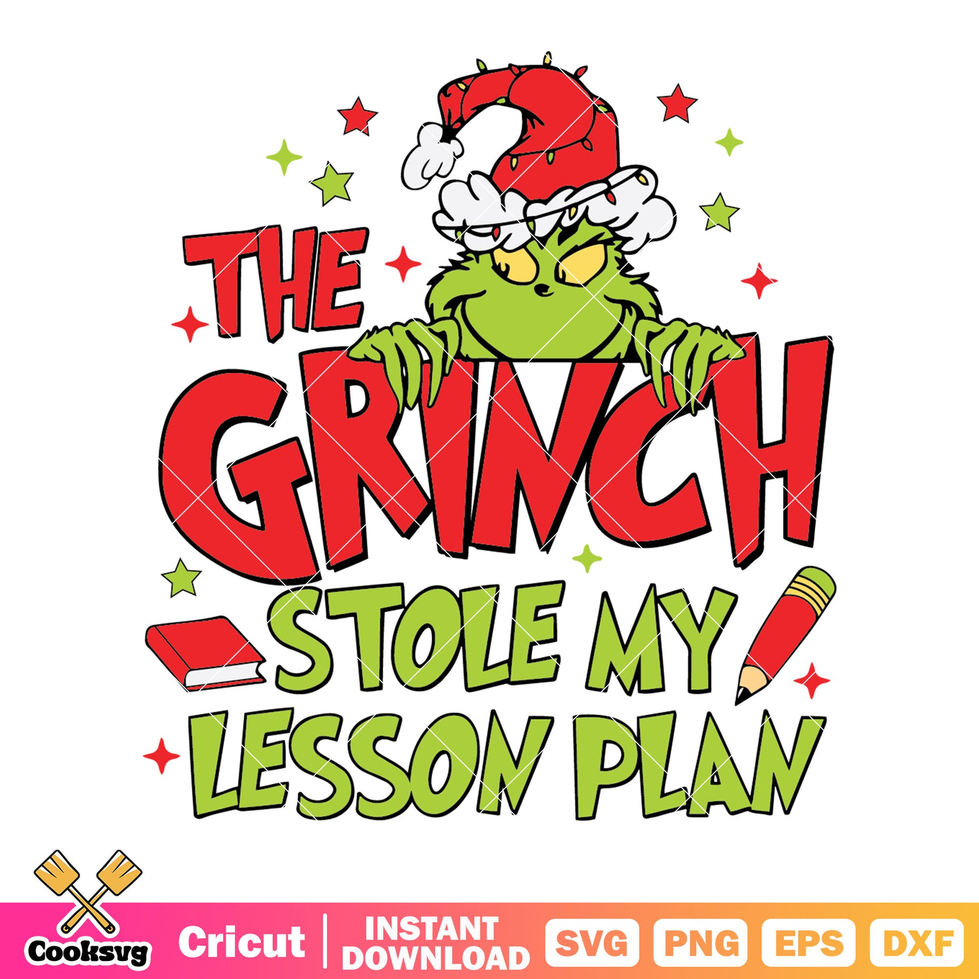 The grich stole my lesson plan svg, happy chrismart svg, santa hat svg ...