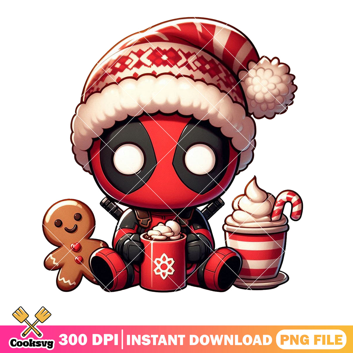 The grown chibi deadpool png, merry xmas png, christmas coffee png ...