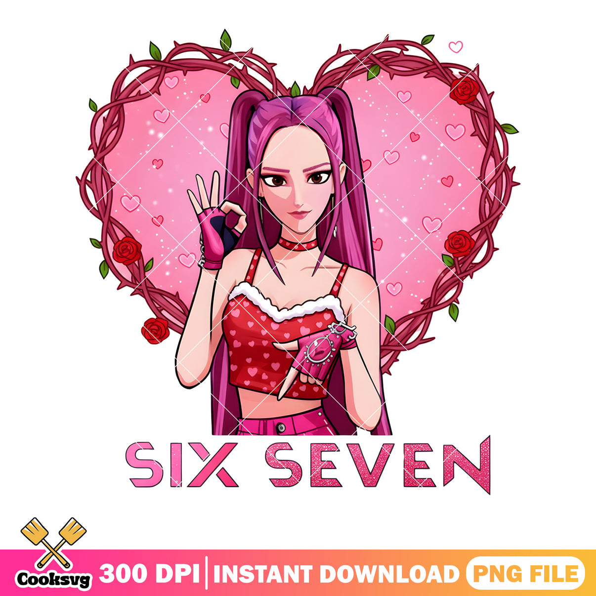 The huntrix rumi valentines png, six seven png, kpop demon hunters png ...