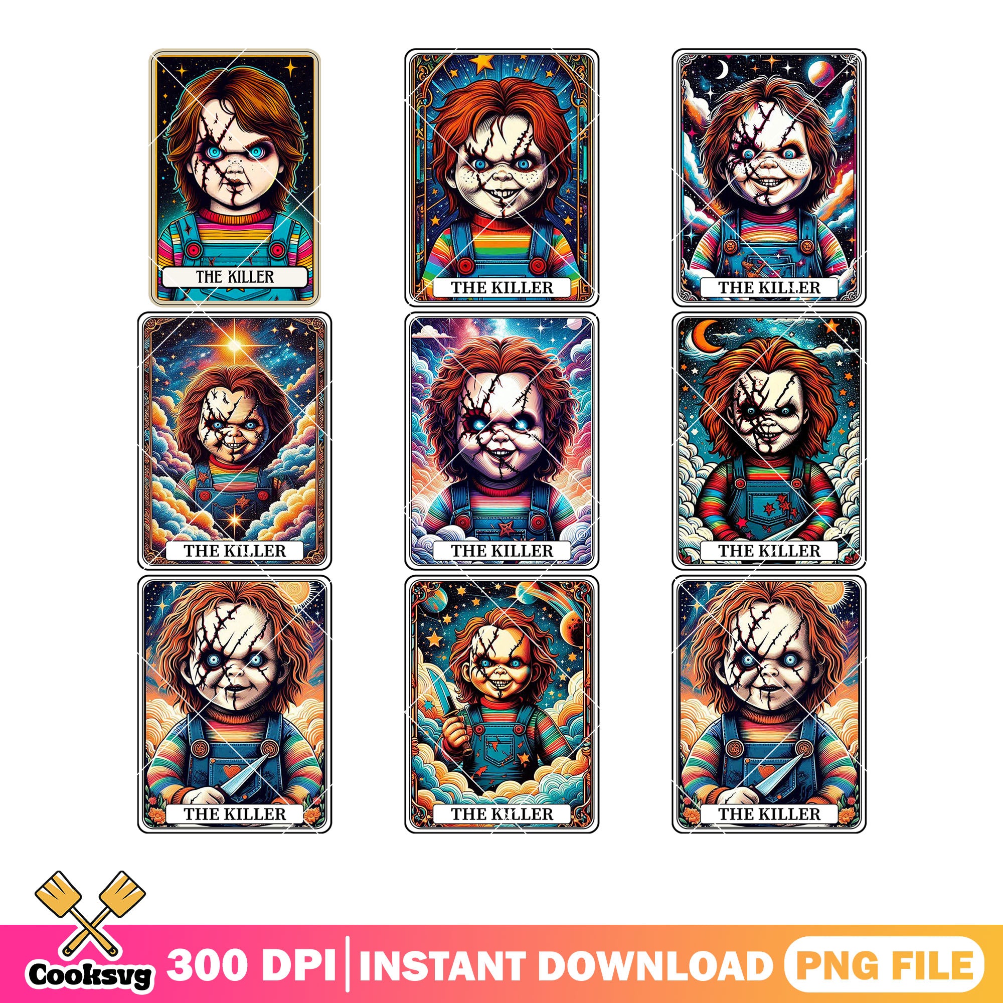 The killer chucky png bundle, magic cloud png, scared face png – Cooksvg