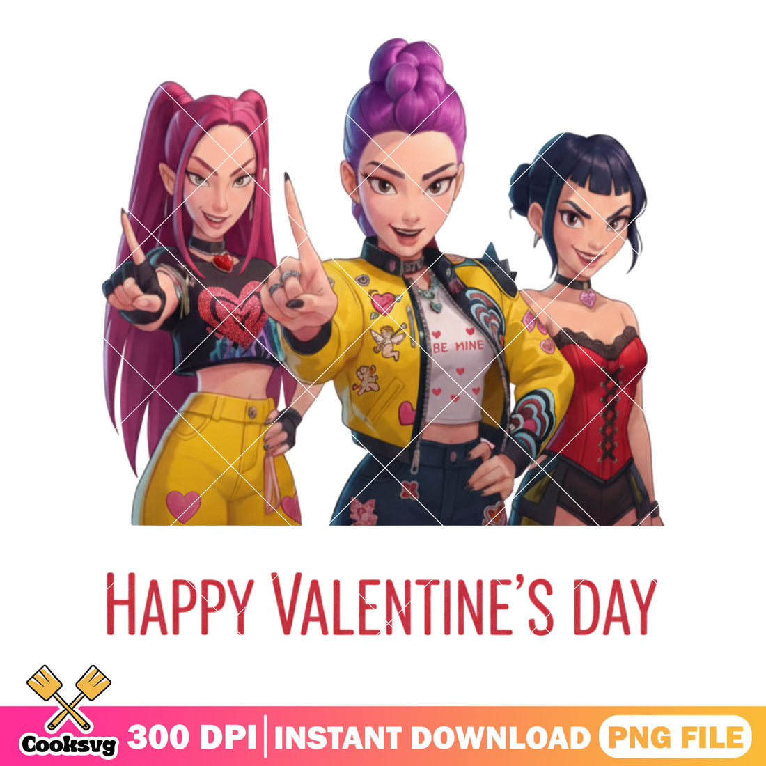 The valentines girls hunter png, demon hunters png, valentines day png ...