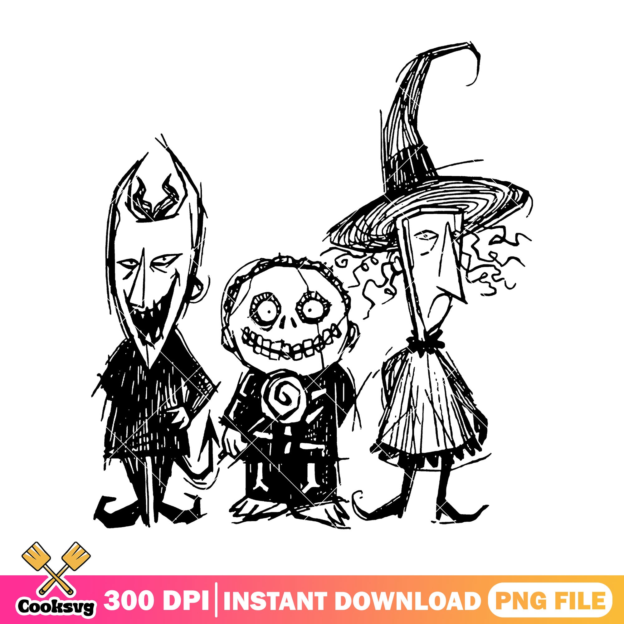 The villain trio png, horror halloween png, disney halloween png – Cooksvg