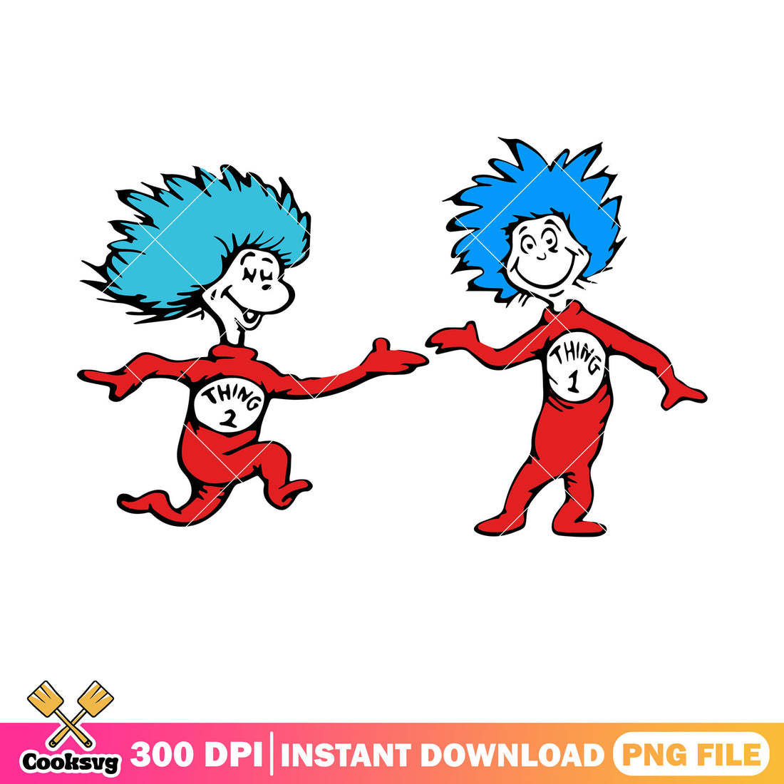 Thing one and thing two funny png, dr seuss thing png, dr seuss png ...