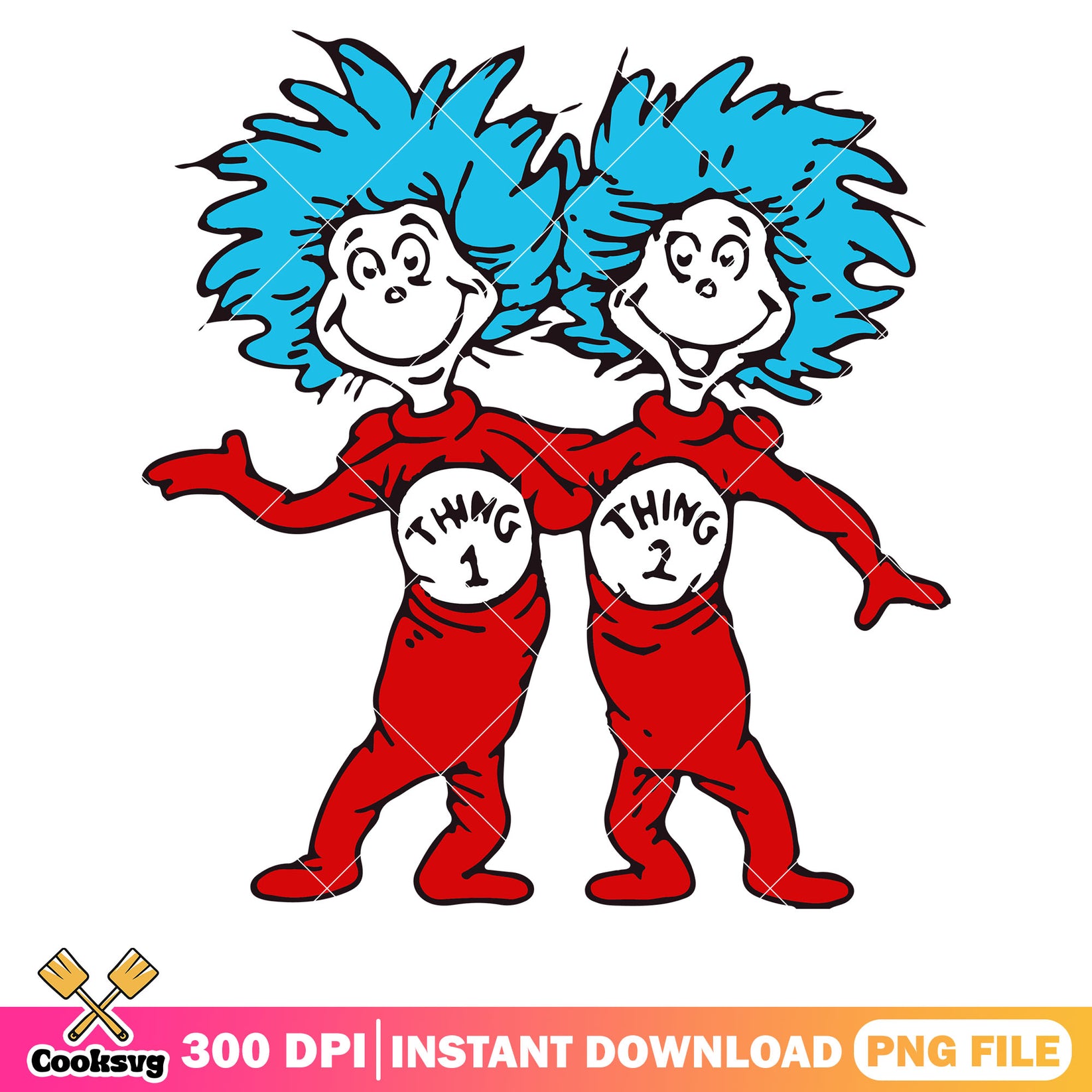 Thing one and two brother png, dr seuss thing png, dr seuss book png ...
