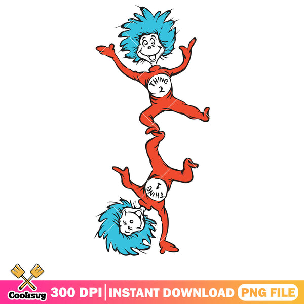 Thing one thing two funny cartoon png, thing one thing two png – Cooksvg
