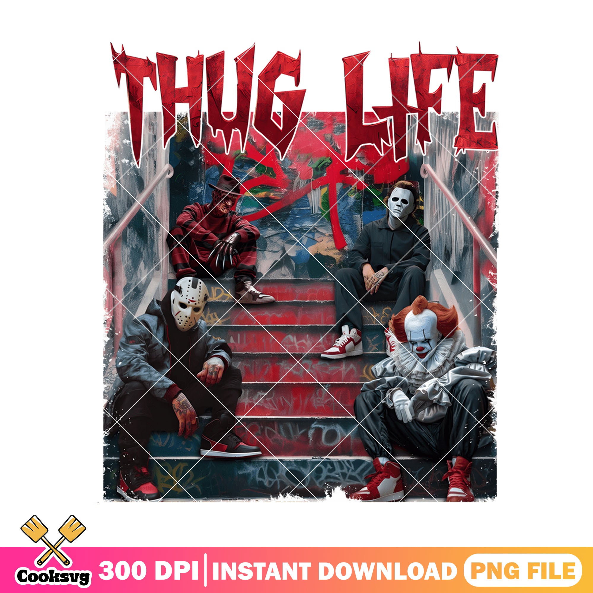 Thug life horror design png, halloween decor, horror charcaters png ...