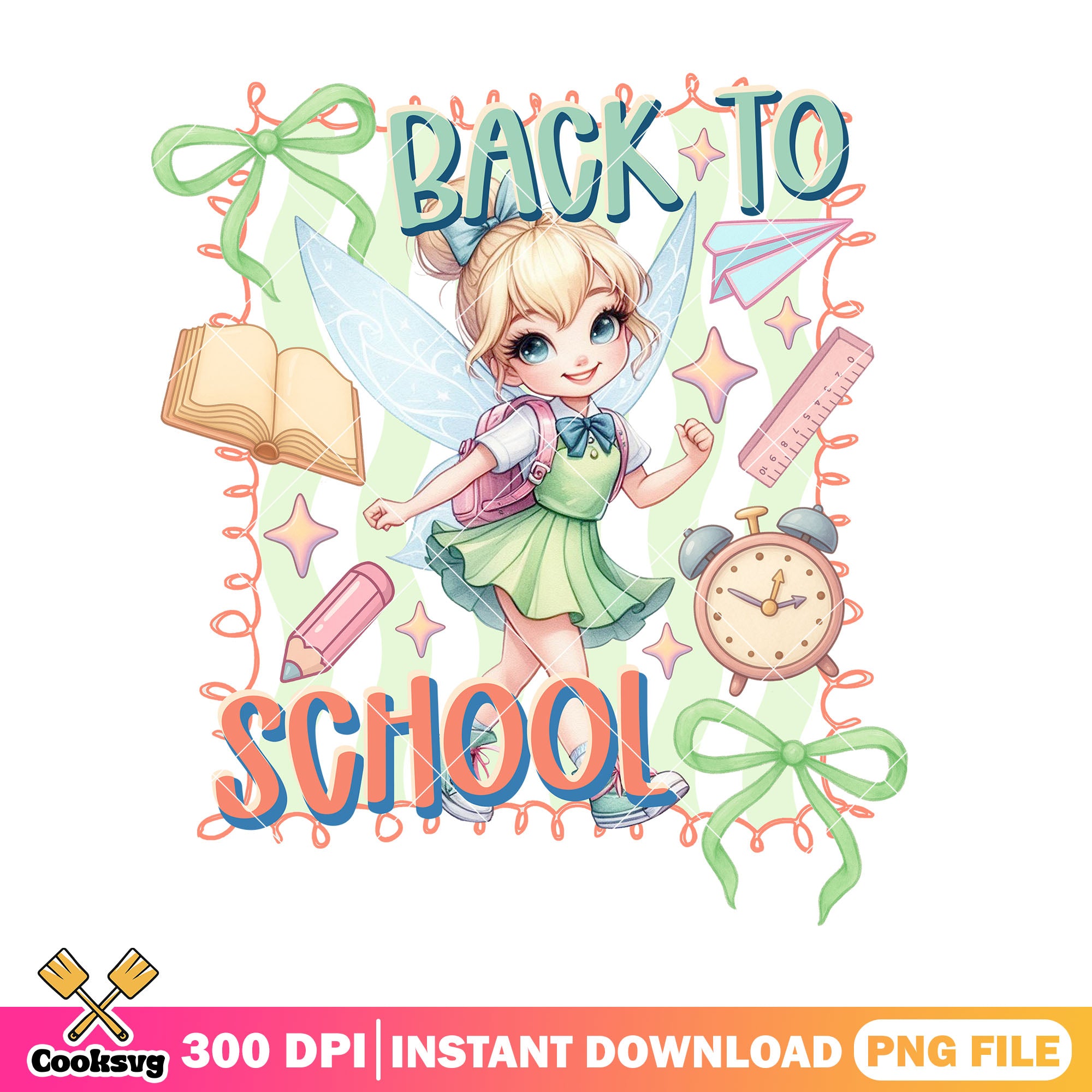 Tinker bell back school png, cute tinker bell png, back to school png ...