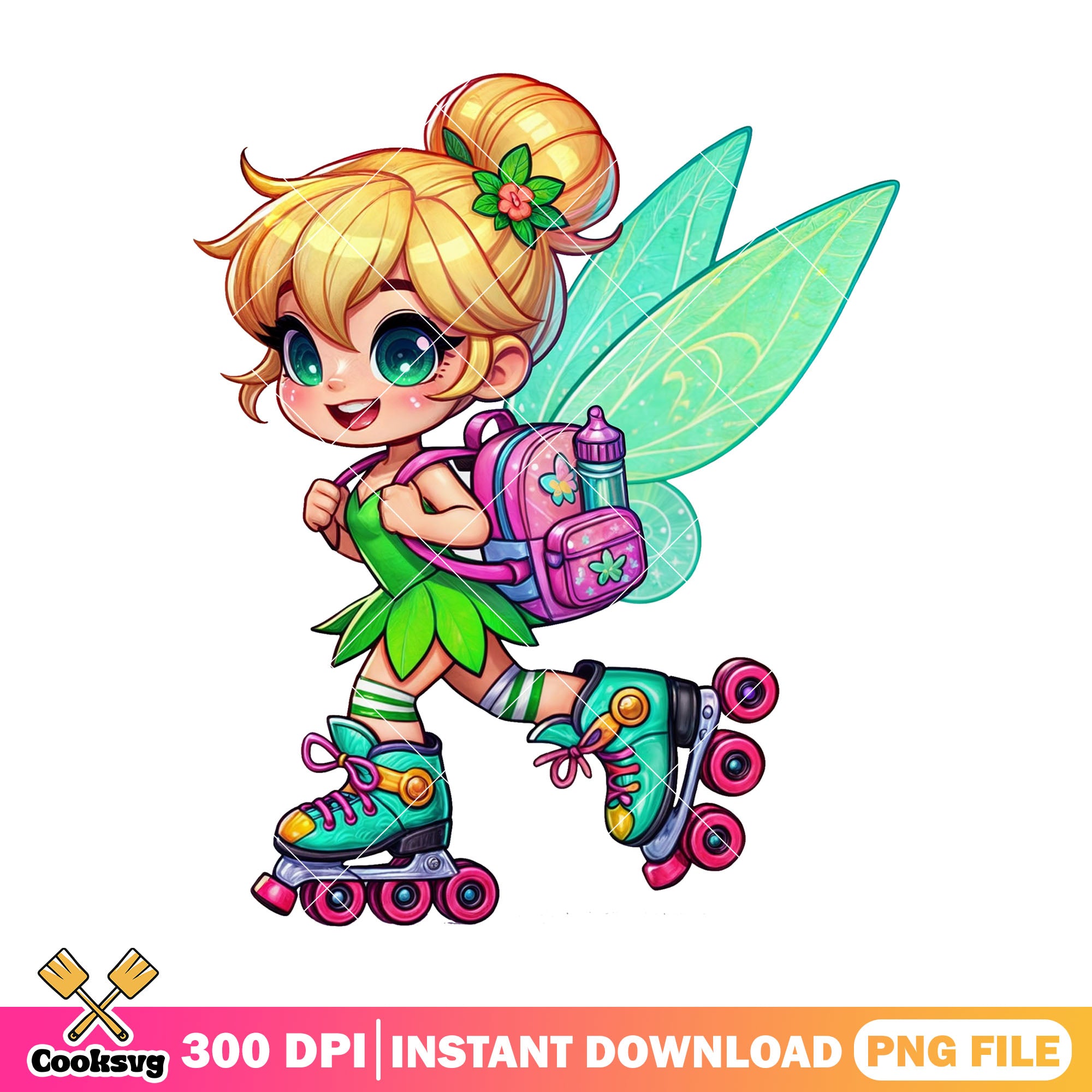 Tinker bell going school png, back to school art png, disney world png ...