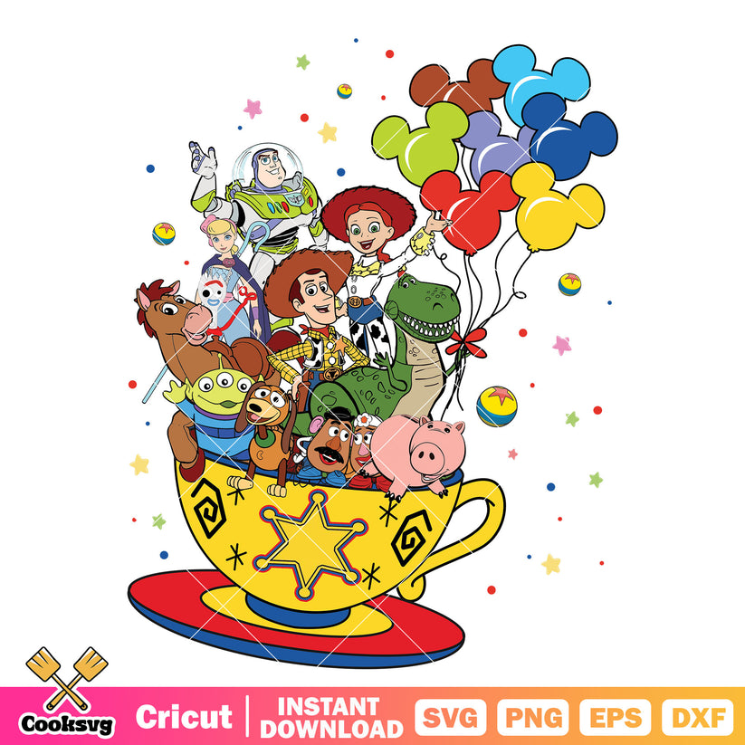 Toy story characters on the cup png, toy story characters png – Cooksvg