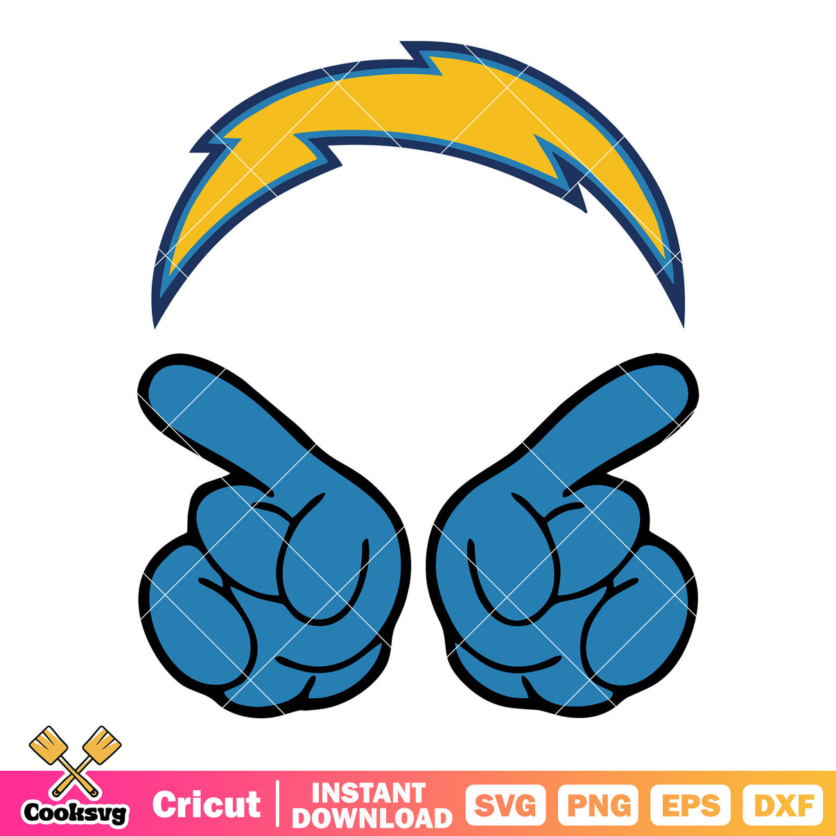 Two finger blue svg, los angeles chargers svg, football nfl svg – Cooksvg