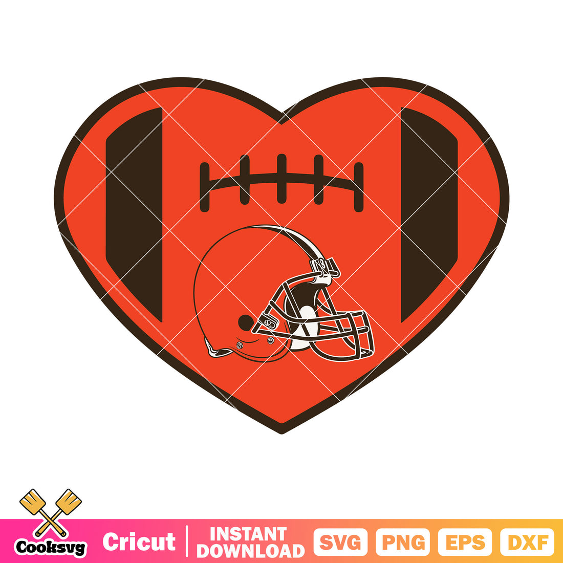 Usa football heart svg, american football svg, cleveland browns svg ...