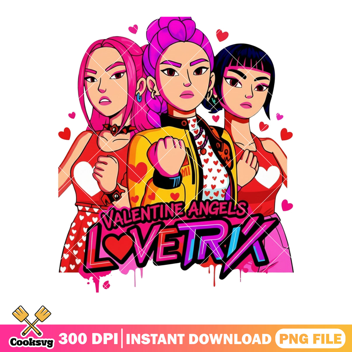 Valentines angels lovetrix png, kpop movies png, huntrix girls png ...