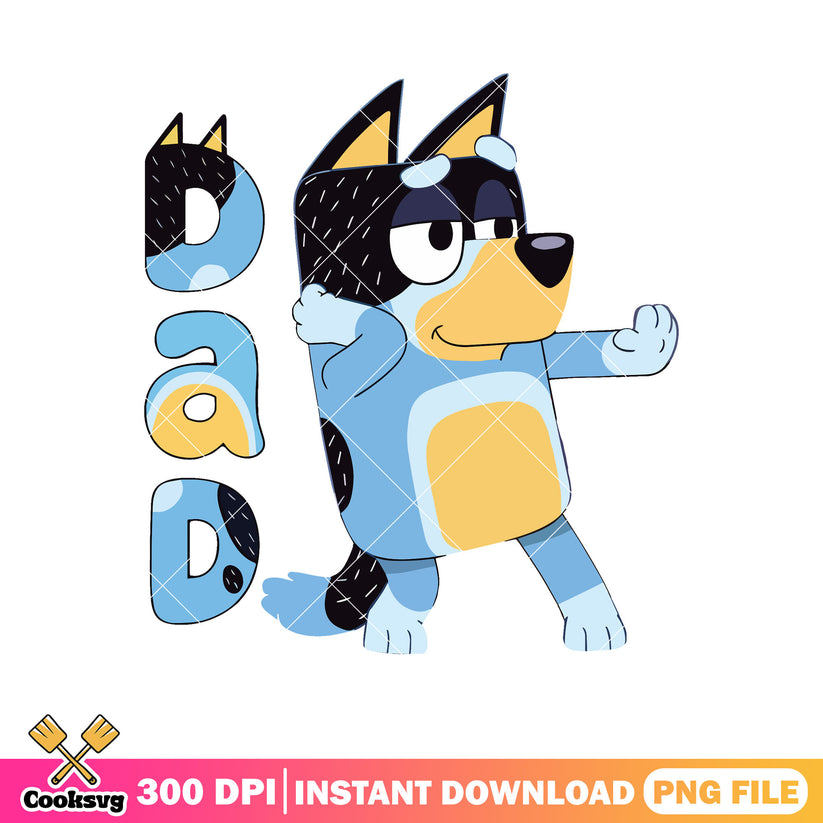 Vector bluey bandit heeler dad png, bluey dance mode png, bluey funny ...