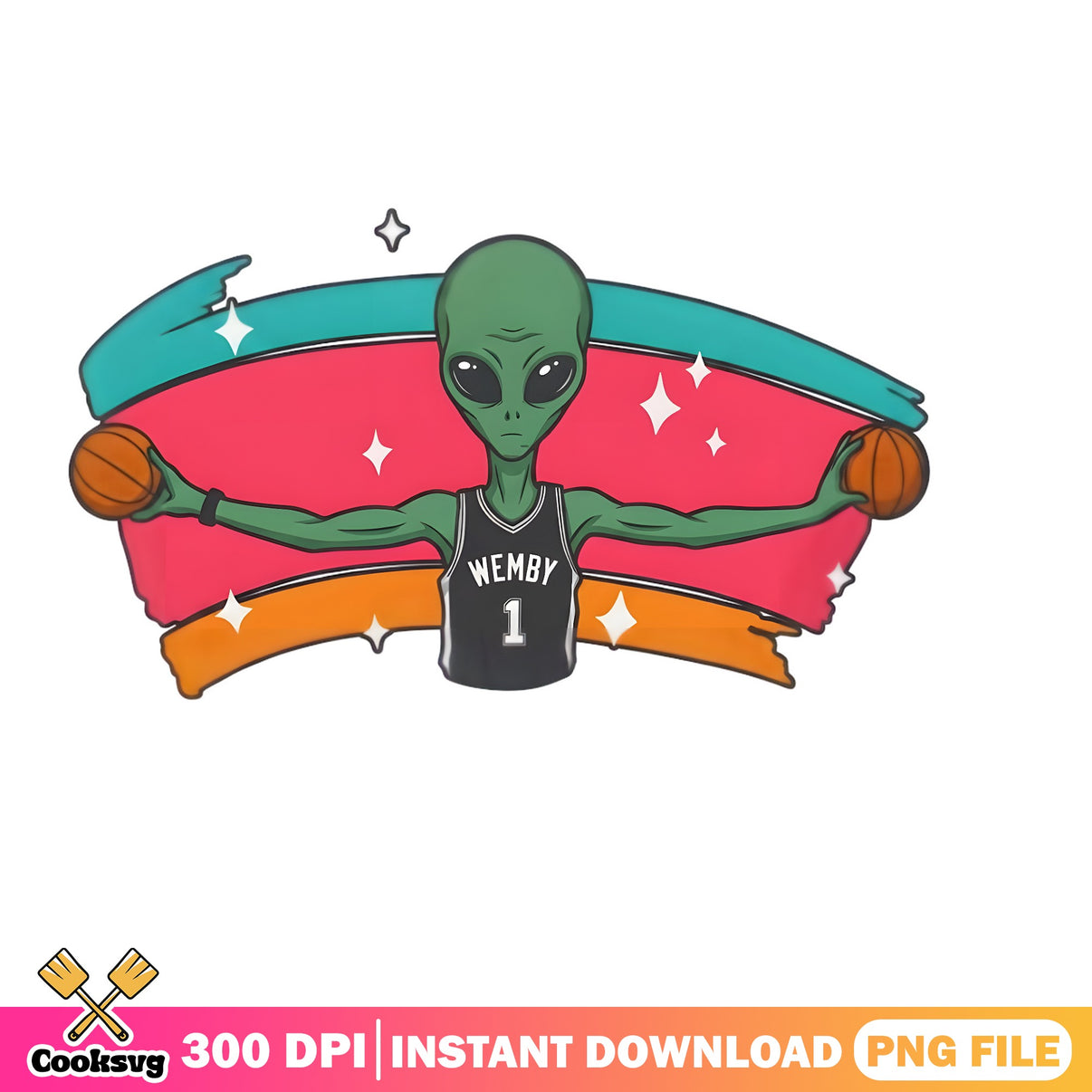 Wemby Alien Basketball PNG – Cooksvg
