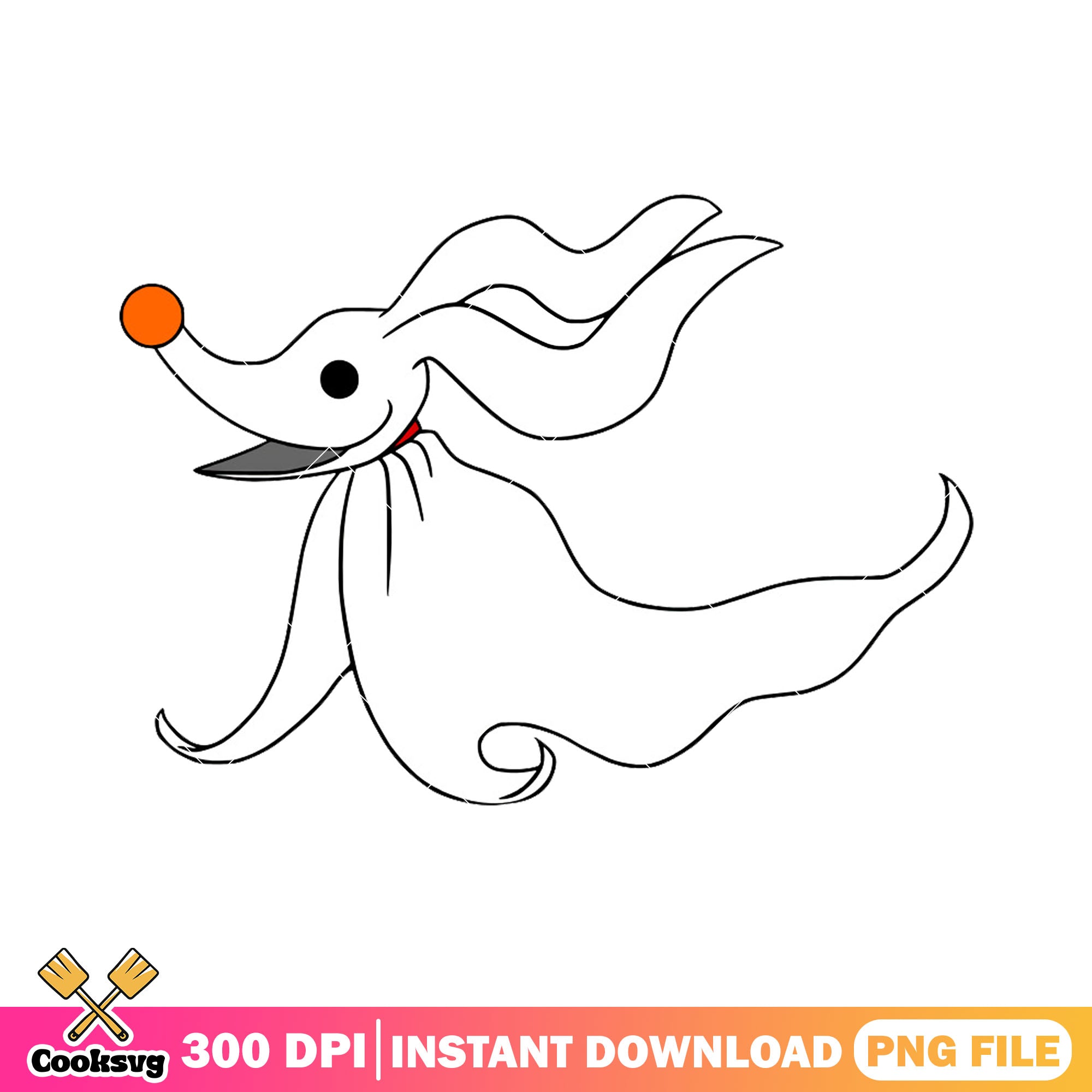 White zero dog design png, this is halloween png, disney zero png – Cooksvg