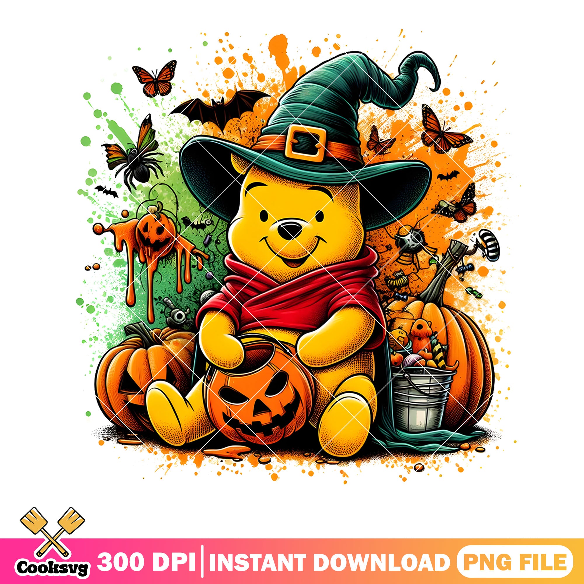 Winnie the Pooh Halloween Fun png, cute halloween drawings png – Cooksvg