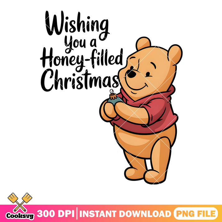 Wishing you a honey filled christmas png, christmas png, pooh bear png ...