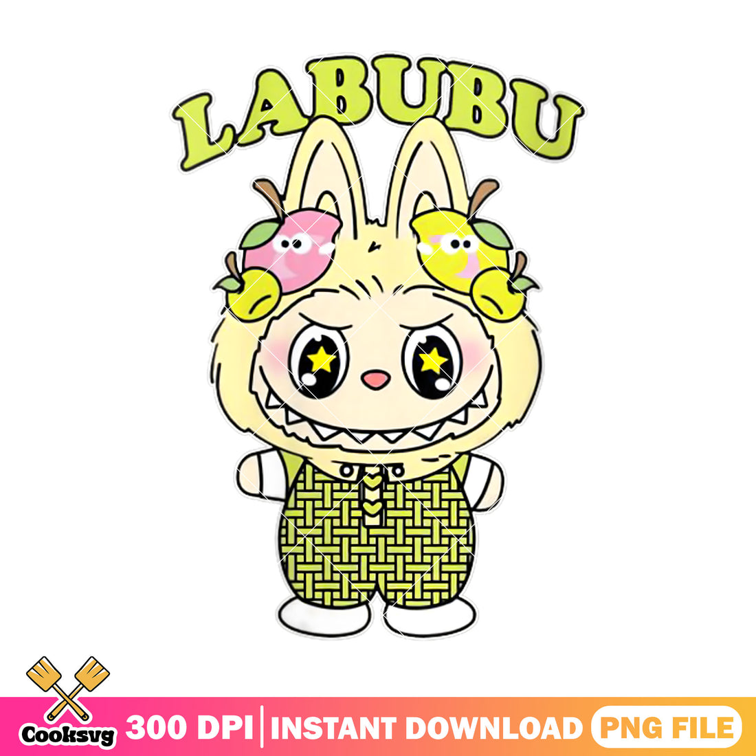 Yellow labubu monster love png, yellow labubu png, love labubu png ...
