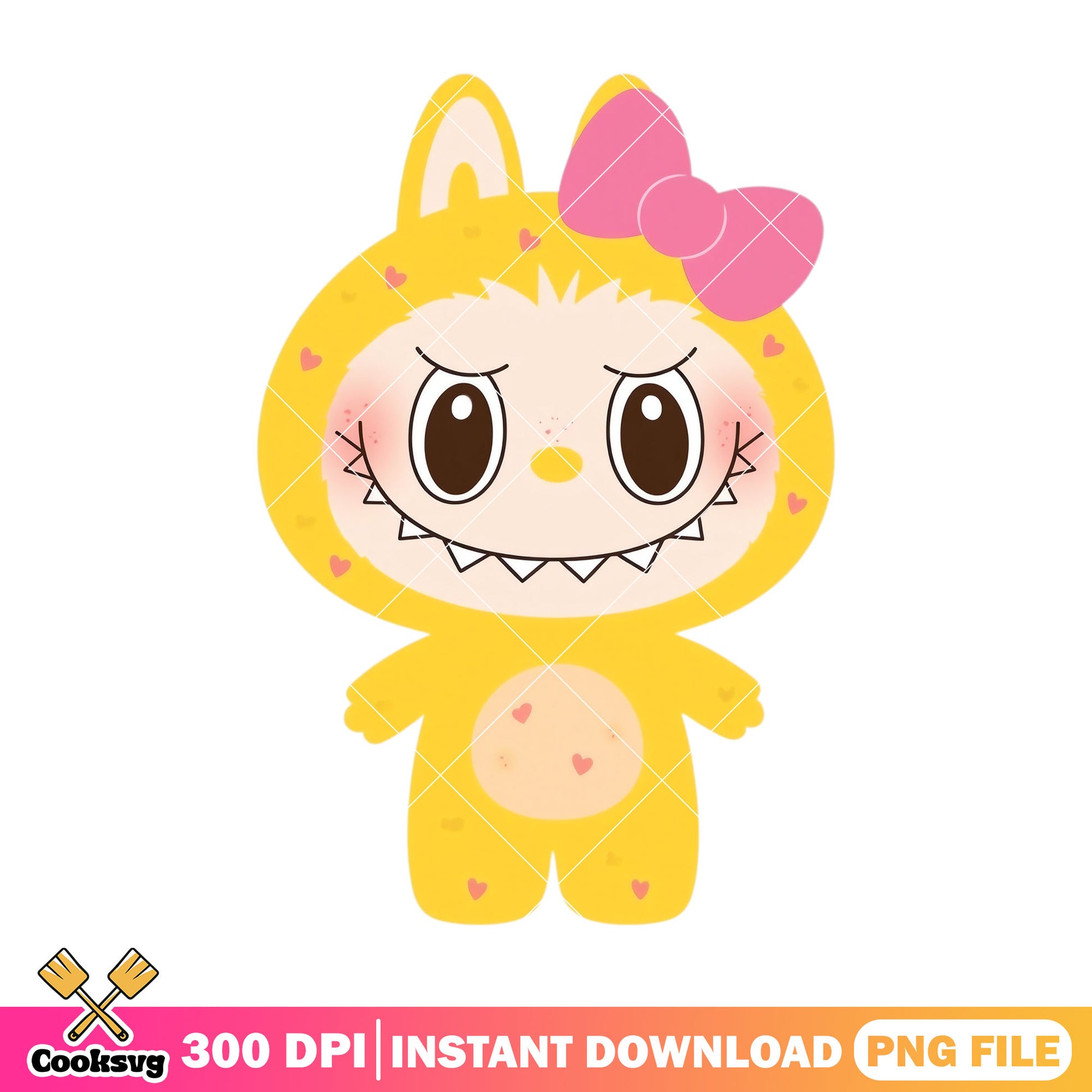 Yellow labubu monster png, labubu baby png, labubu happy png – Cooksvg