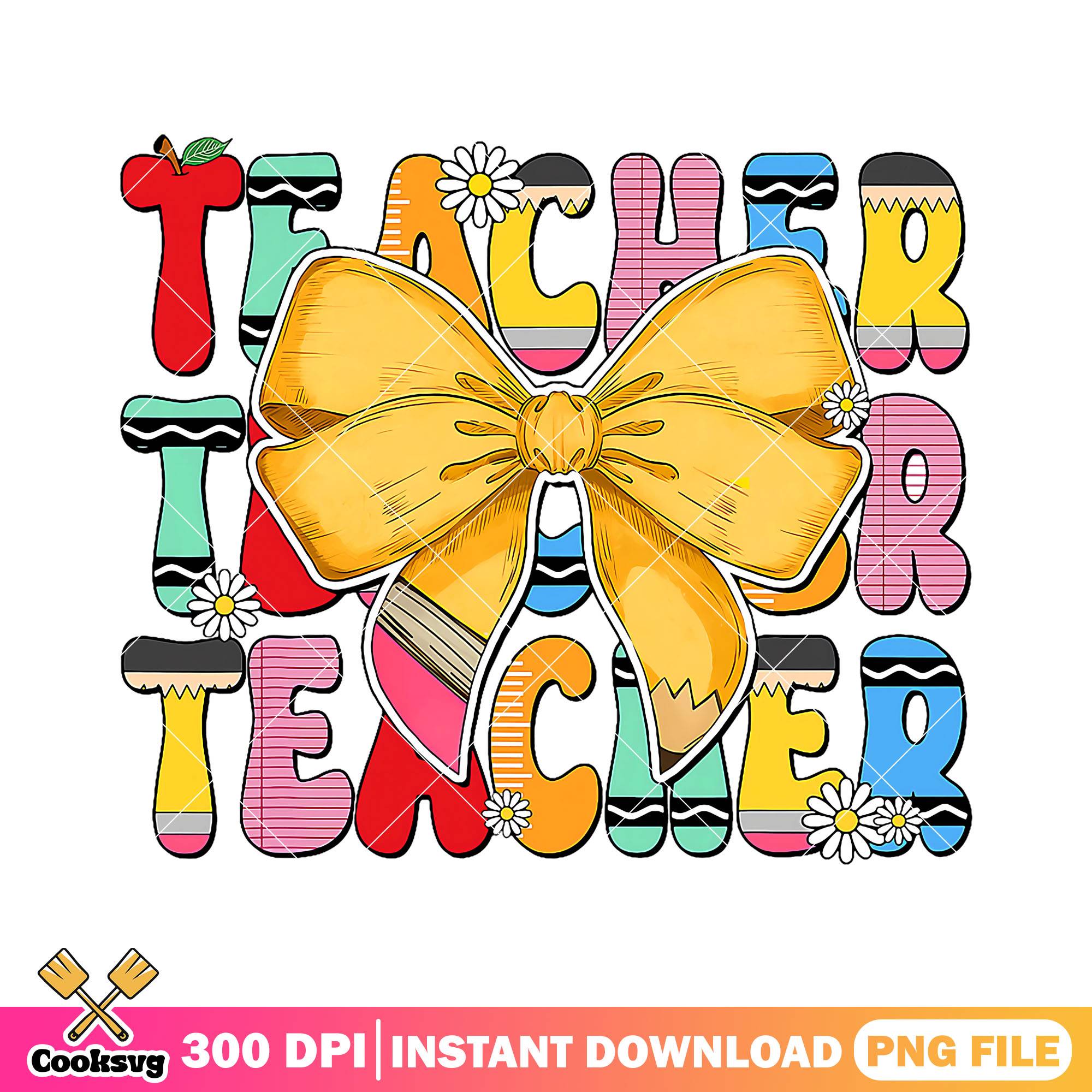 Yellow teacher bow design png, going back to school png, bow cute png ...