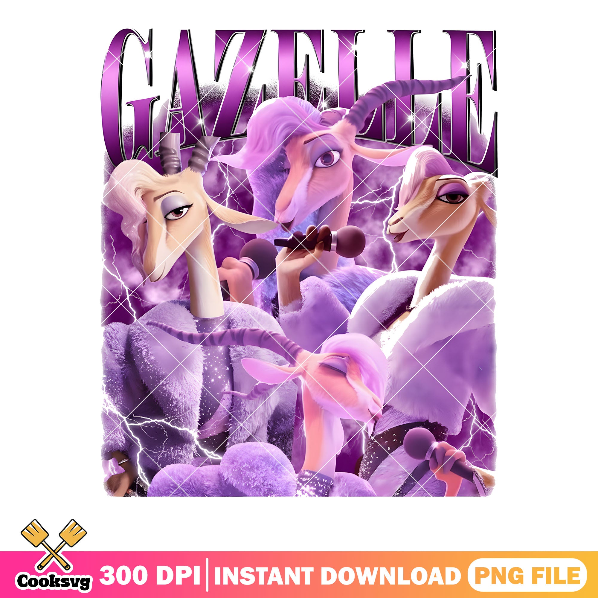 Zootopia gazelle music png, star puple png, singer retro lighting png ...